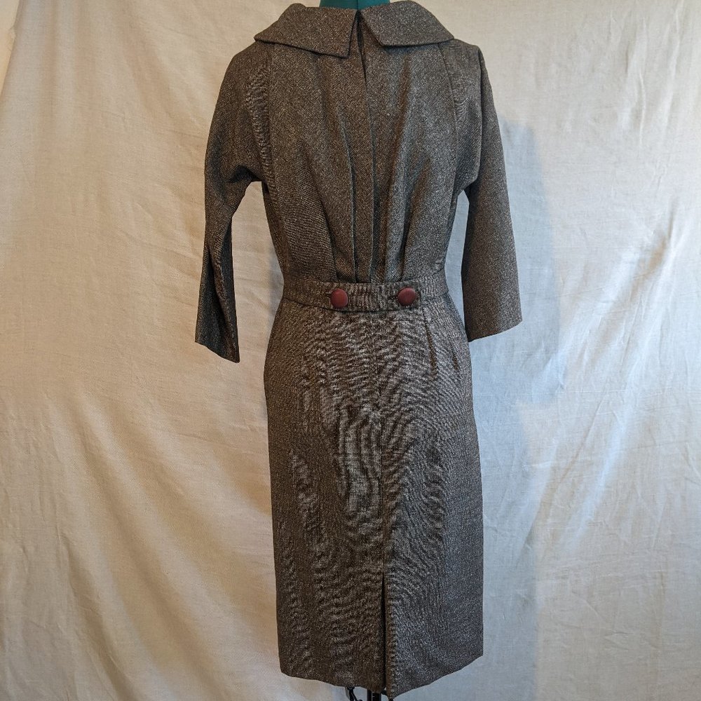 60's Prim And Proper Wool Dress - Gem
